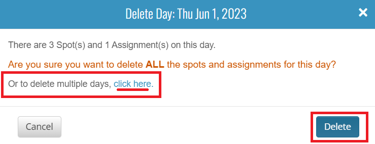 How do I delete days within My SignUp? – SignUp.com